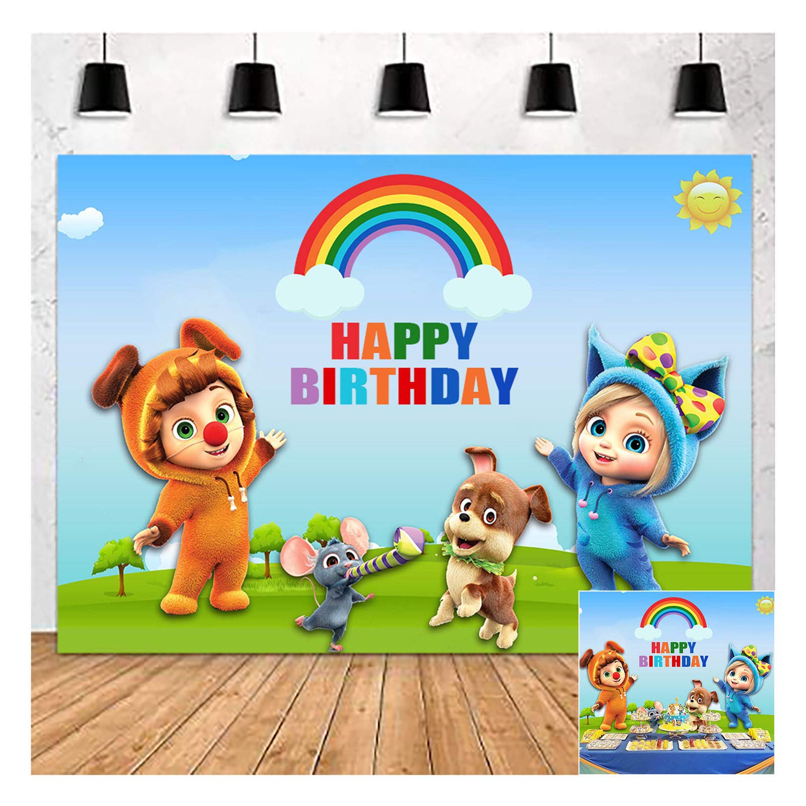 Buy Cartoons Dave and Ava Happy Birthday Theme Photography Backdrops ...