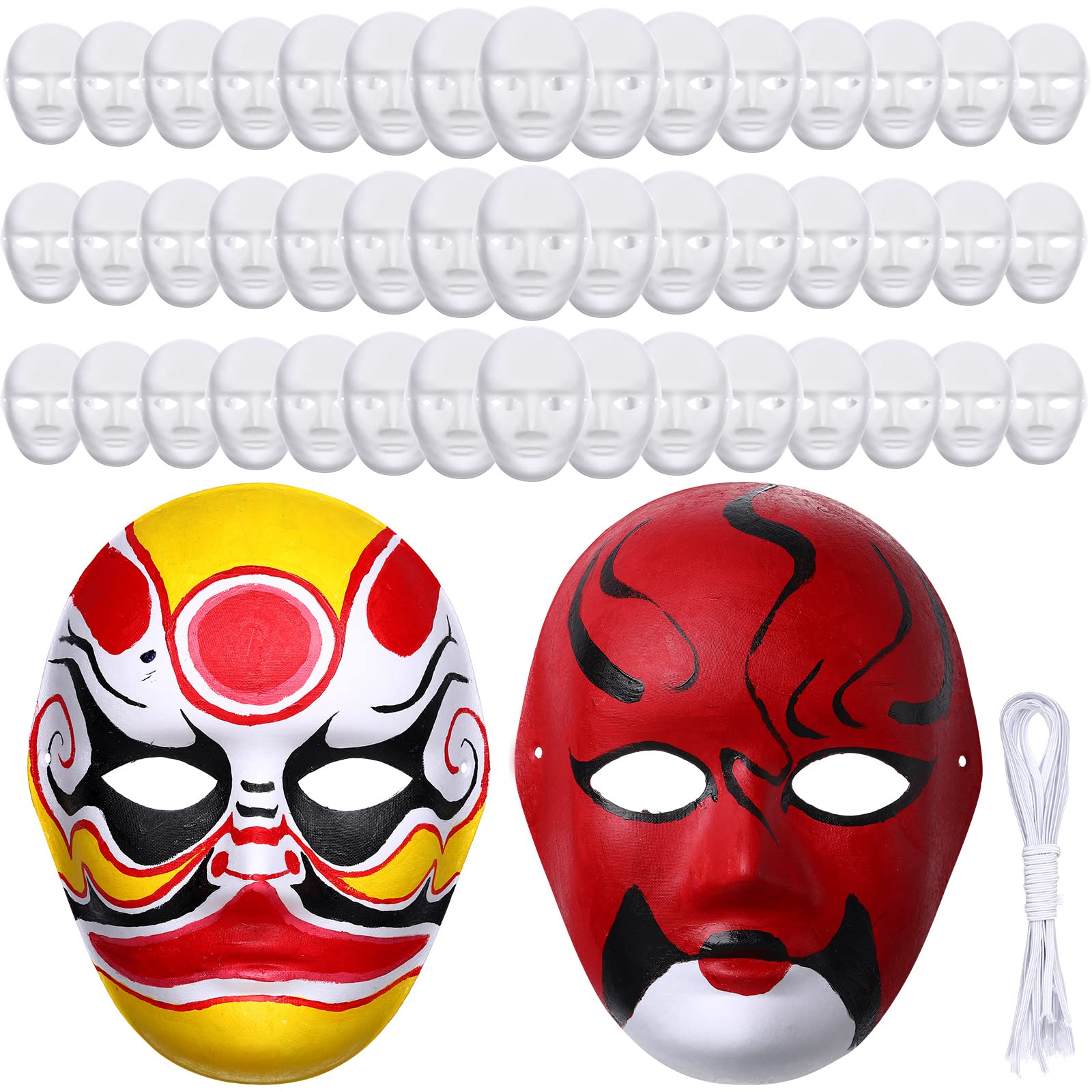 Mua Aoriher 50 Pcs Paper Mache Mask DIY Full Face Masks White Craft ...