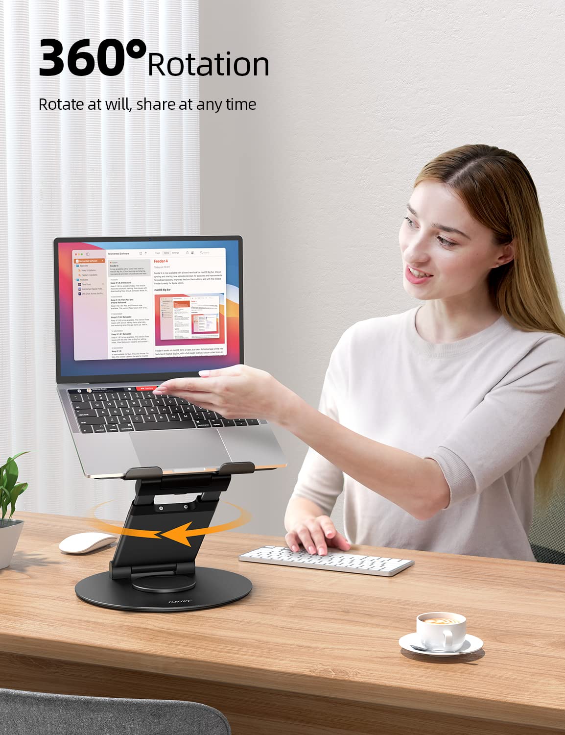 Mua NULAXY Extendable Laptop Stand, 360° Rotating Base, Laptop Stand ...