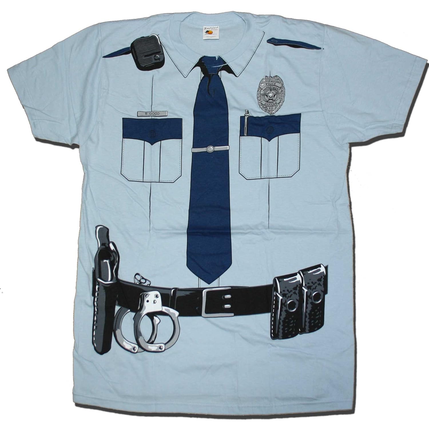 Cop T shirt/US Policeman T shirt big print fancy dress/halloween US ...