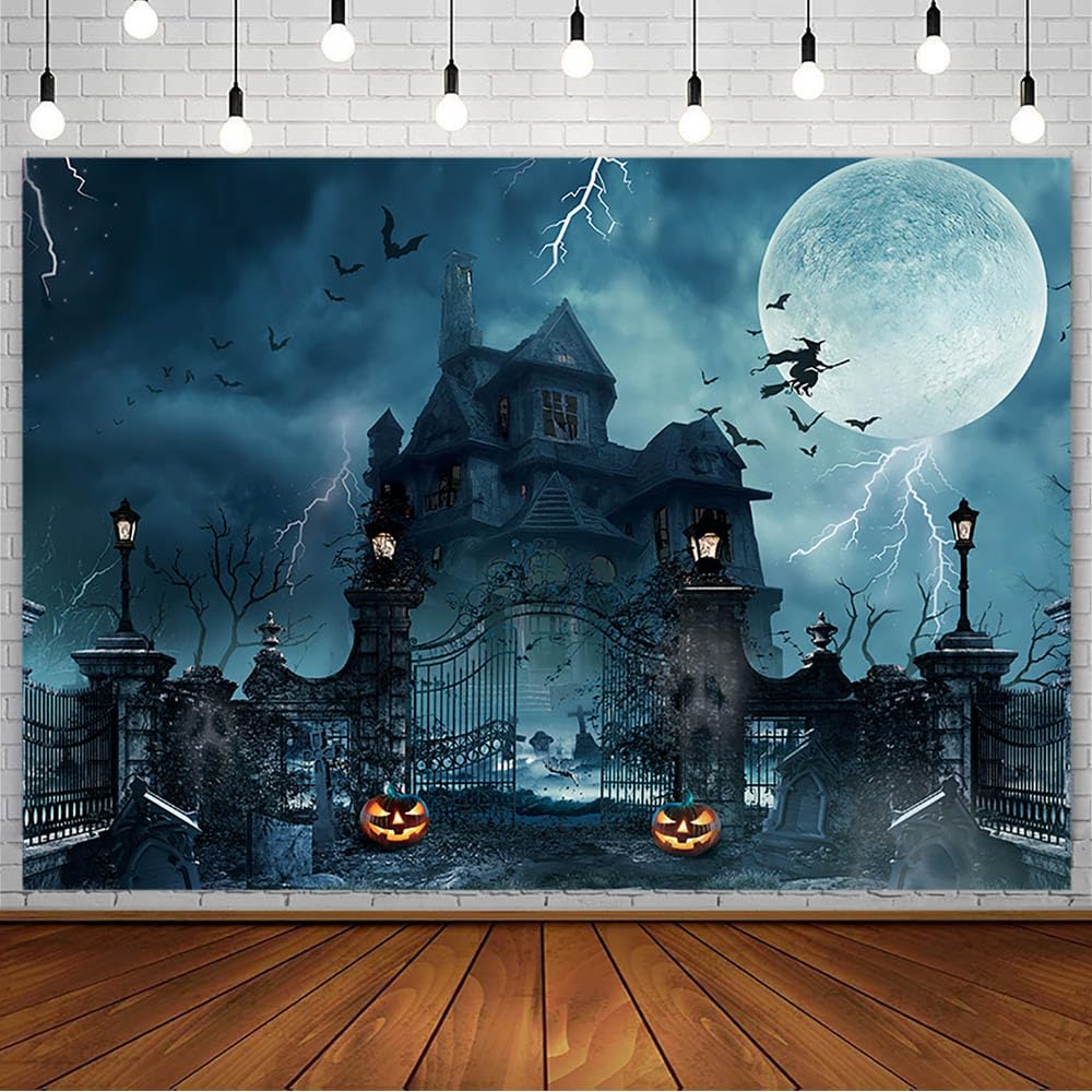 AIBIIN 7x5ft Halloween Backdrop for Photography Halloween Night Iron ...