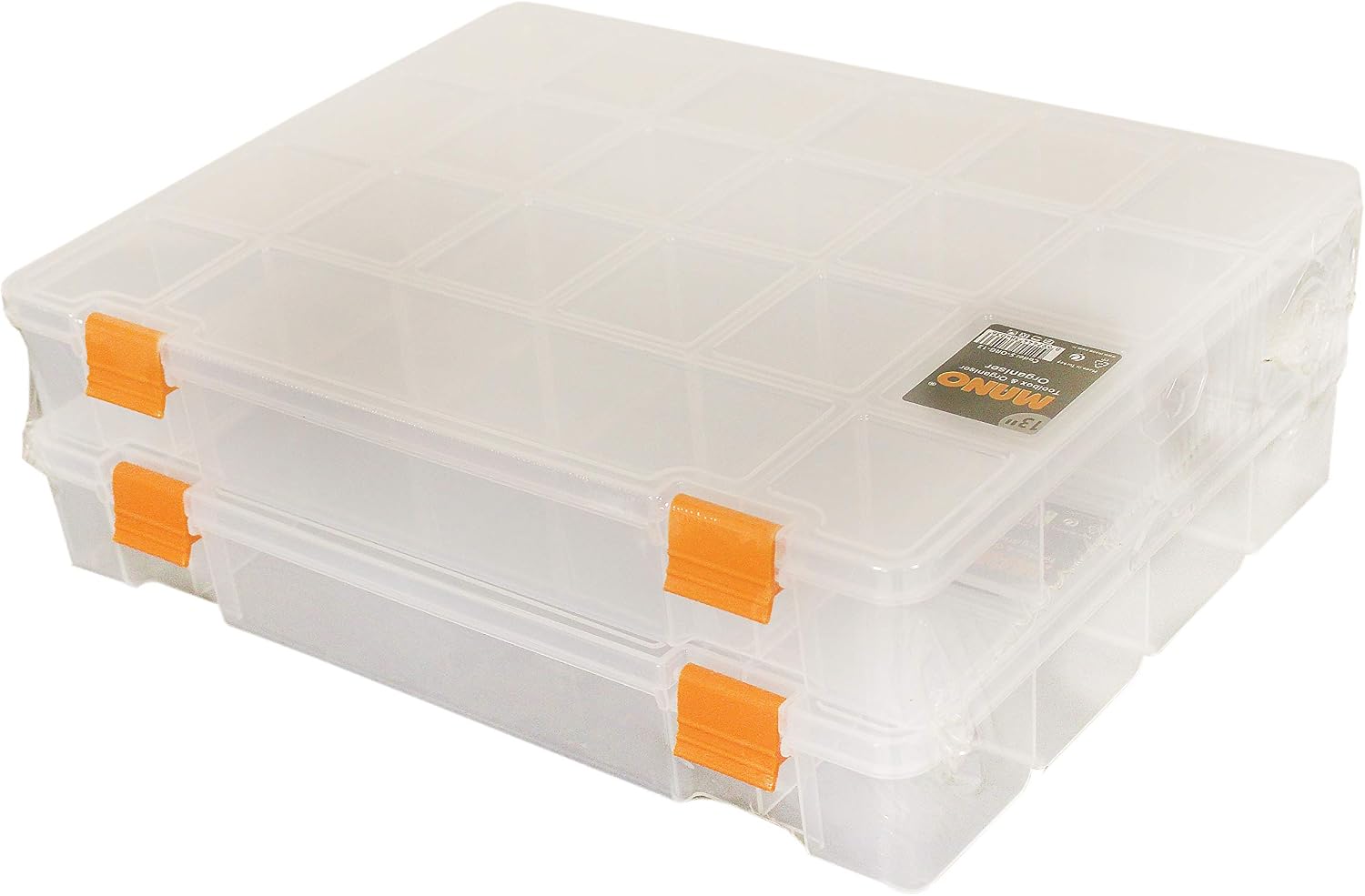 MANO Double Pack 13″ Organiser Strorage Box Each with 21 compartments ...