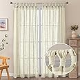 Amazon.com: BRIGHTSHEER Natural Linen Curtain 2 Panels, Semi Sheer Inverted Pleat Curtain Panels ...