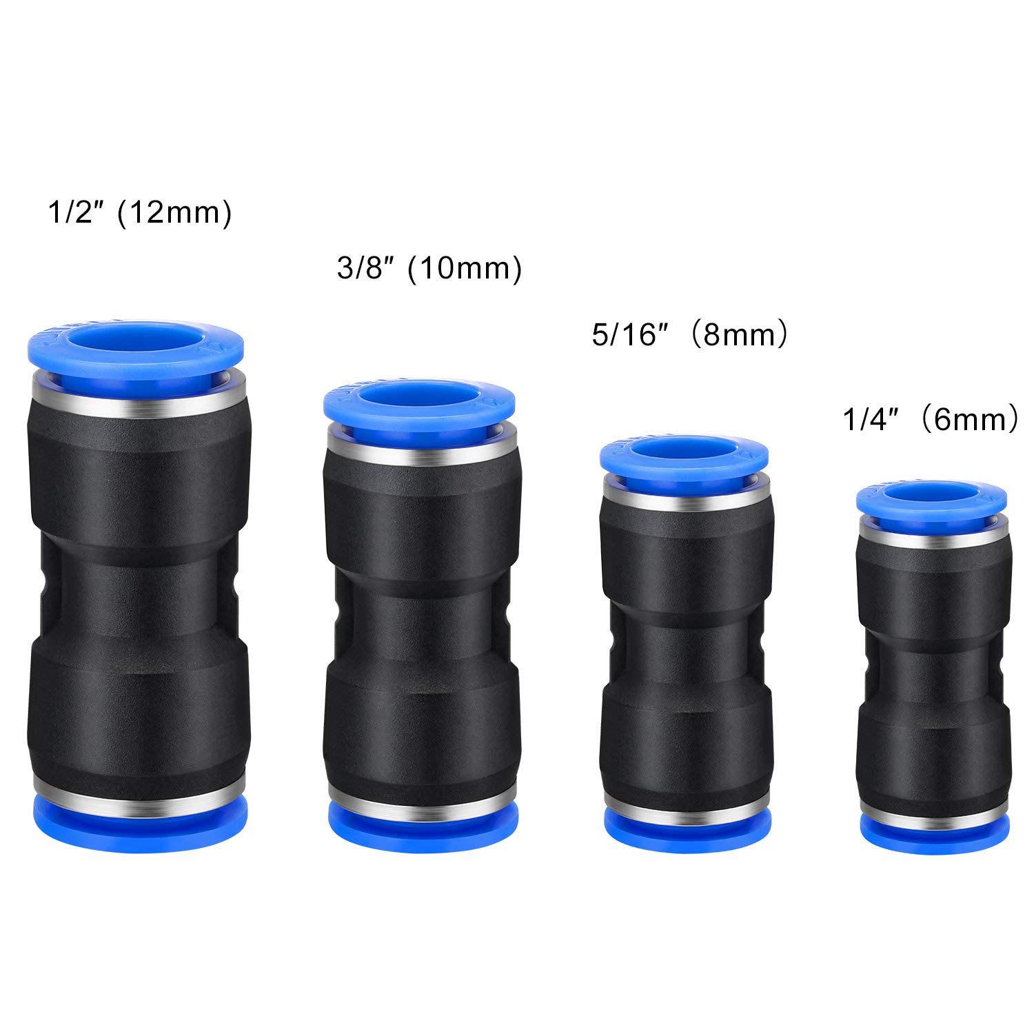 40 Pcs Straight Connectors Puch Connect Fittings Air Line Quick 1 4 5 40-pcs-straight-connectors-puch-connect-fittings-air-line-quick-1-4-5