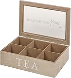 KitchenCraft Le'Xpress Wooden Tea Chest (Box with 6 Compartments), 26 x ...