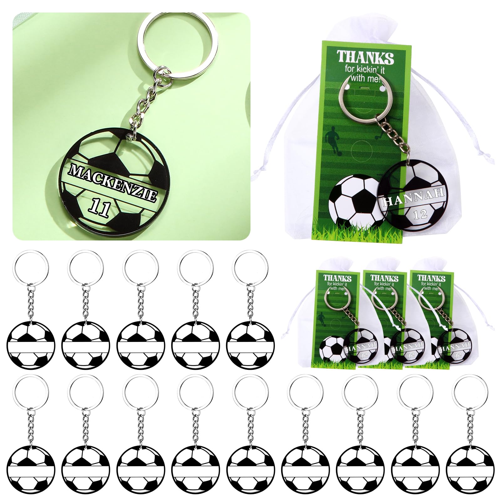 Huquary 30 Sets Sport Keychain Team Party Favors Acrylic DIY Name ...