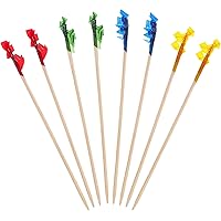 Amazon.com | 4 Inch Wood Frill Picks Toothpicks,1200 Pcs Club Frill ...