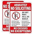 Amazon.com: T&R Absolutely No Soliciting - Do Not Ring Bell, No Excuses ...