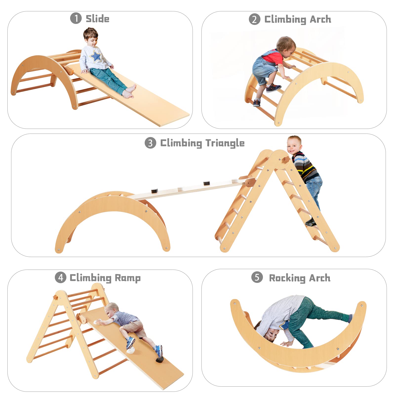 Mua Beright 4 in 1 Pikler Triangle Gym, Montessori Foldable Climber ...