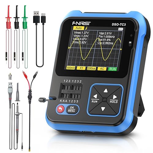 【Upgraded Model 10X Probe] DSO-TC3 Oscilloscope 3-in-1 Handheld ...