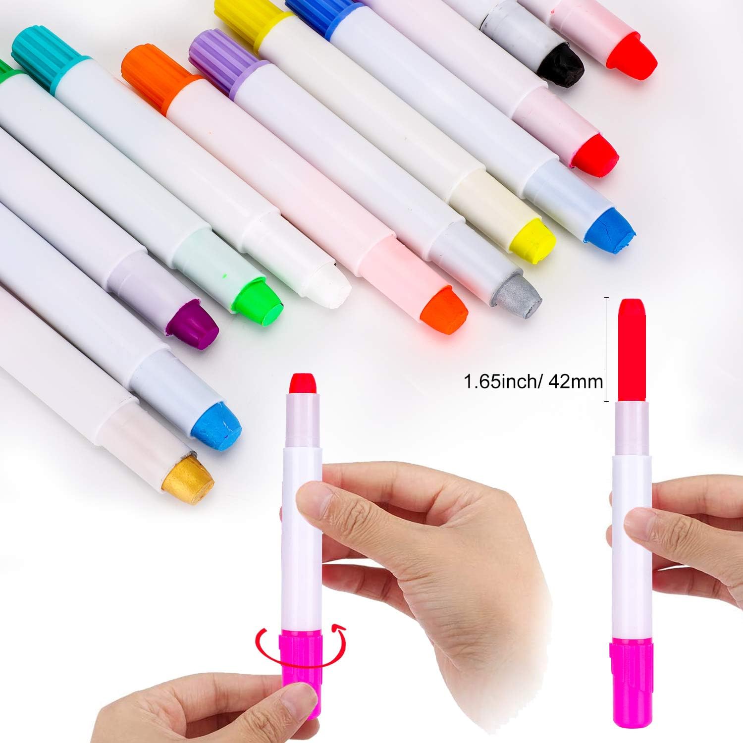 Qpout 15Pack UV Paint Crayons Set with Glitter Tattoo Stencil ,Face ...