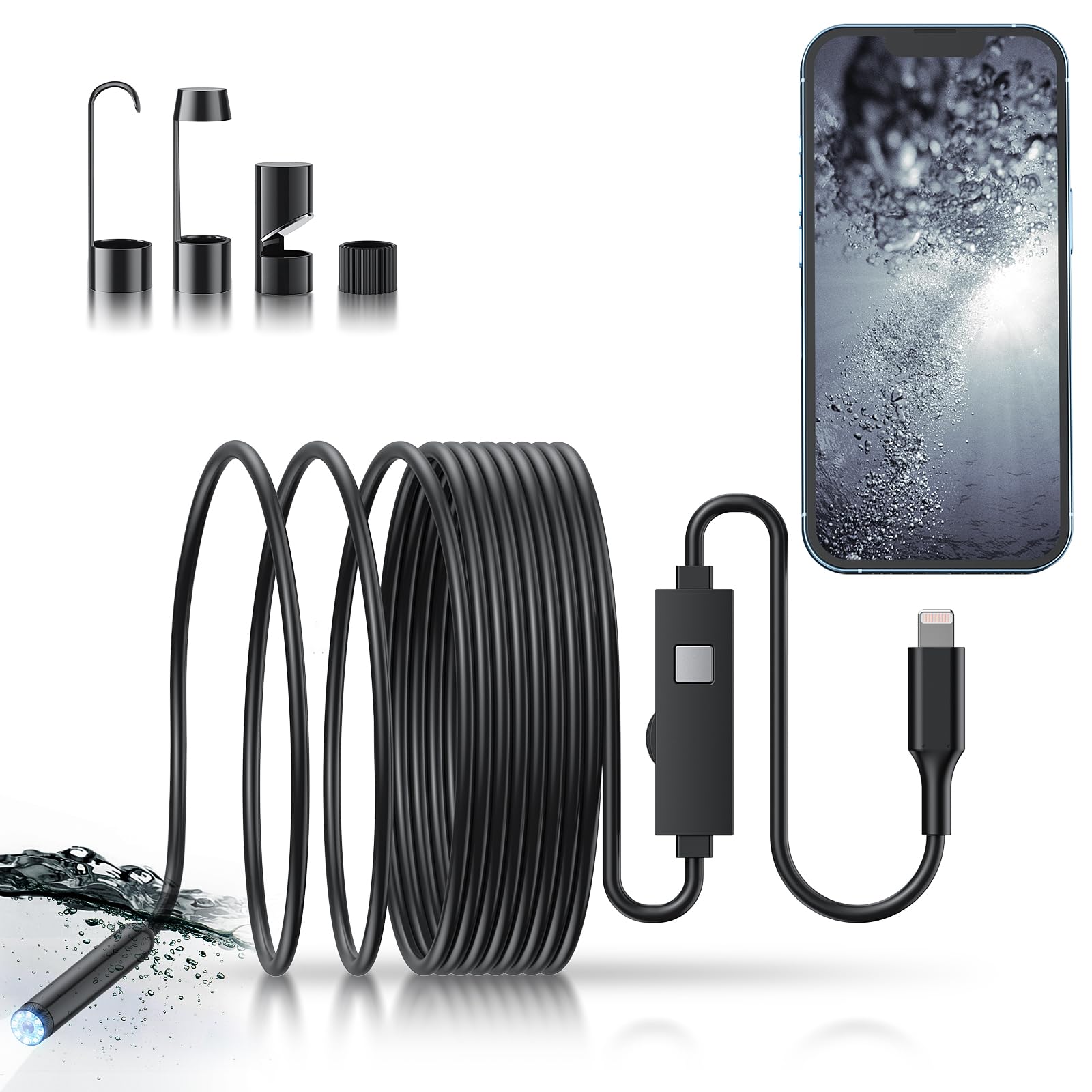 Inspection Camera - Endoscope Camera with Light, 1920P HD Bore Scope ...