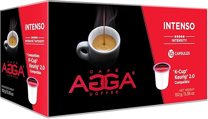 Café Agga - Intenso, 96 Count - Single-Serve K-Cup Pods, Compatible ...