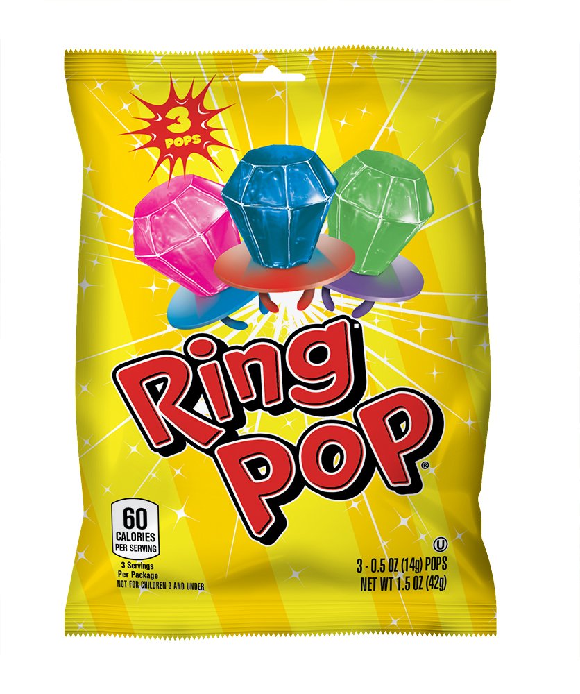 Amazon.com : Bazooka Ring Pop Bag, 1.50 Ounce : Suckers And Lollipops ...