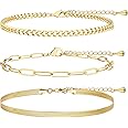 Amazon.com: Poxtex Extra Large Anklets for Women Large Ankle, 14K Real ...