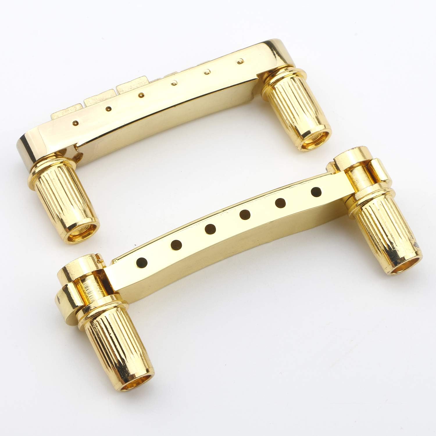 Unxuey Gold Guitar Saddle Bridge Tune-O-Matic Roller Tailpiece and 3L3R ...