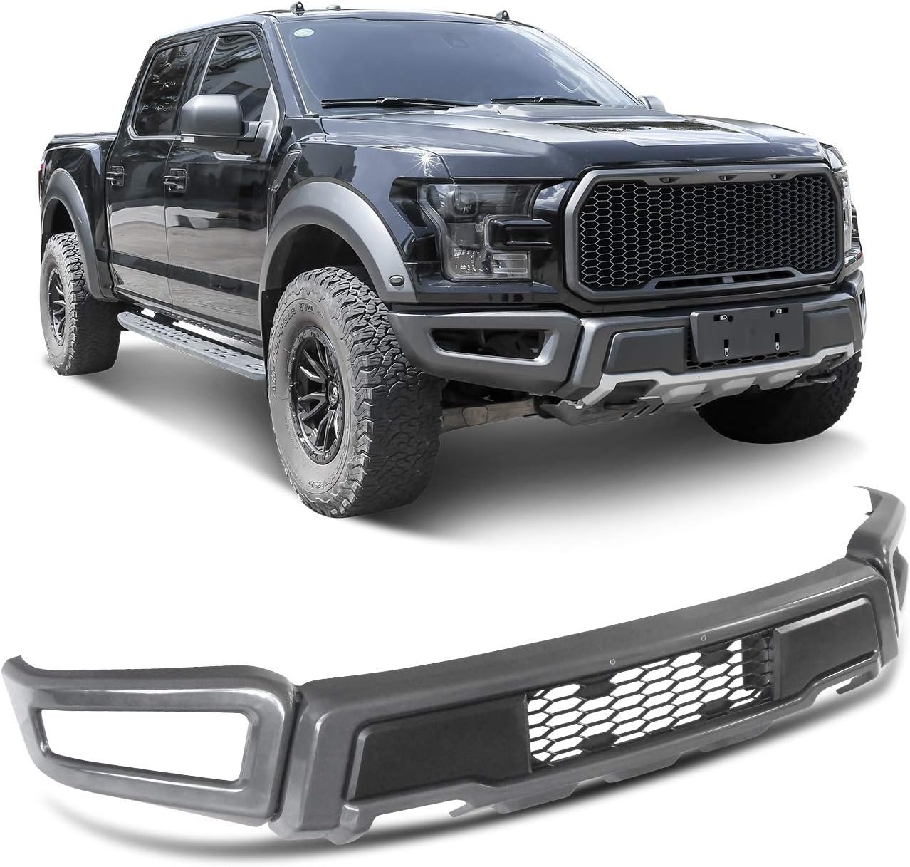Amazon.com: Tecoom Front Bumper Kit New Raptor Style for Compatible ...