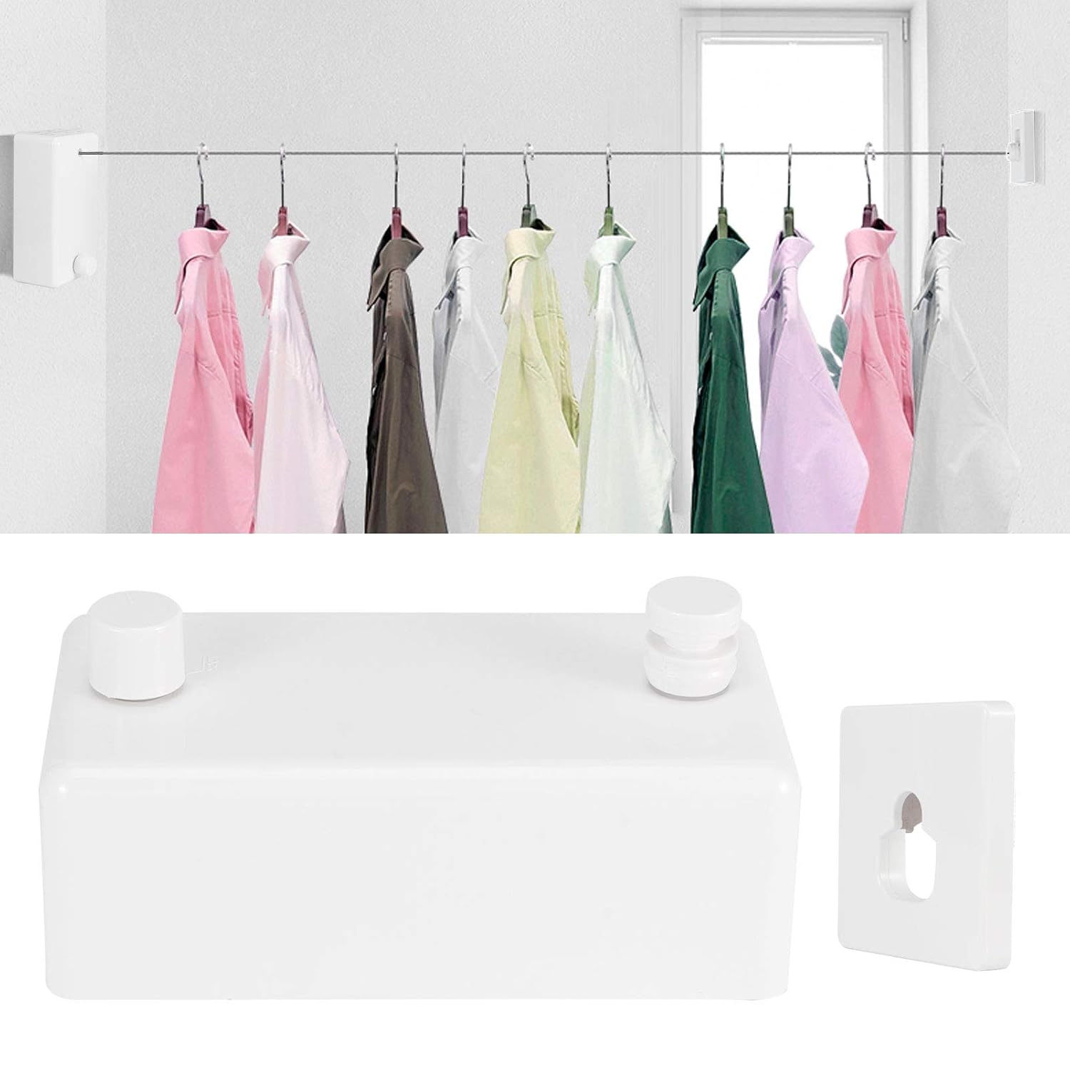 Clothesline, Retractable Stainless Steel Extendable Laundry Hanger ...