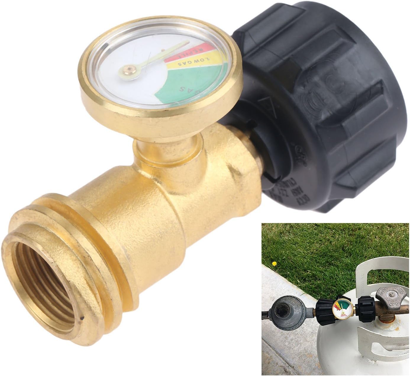 Mtsooning Brass Propane Fuel Tank Gauge Meter Gas Level Indicator Leak ...