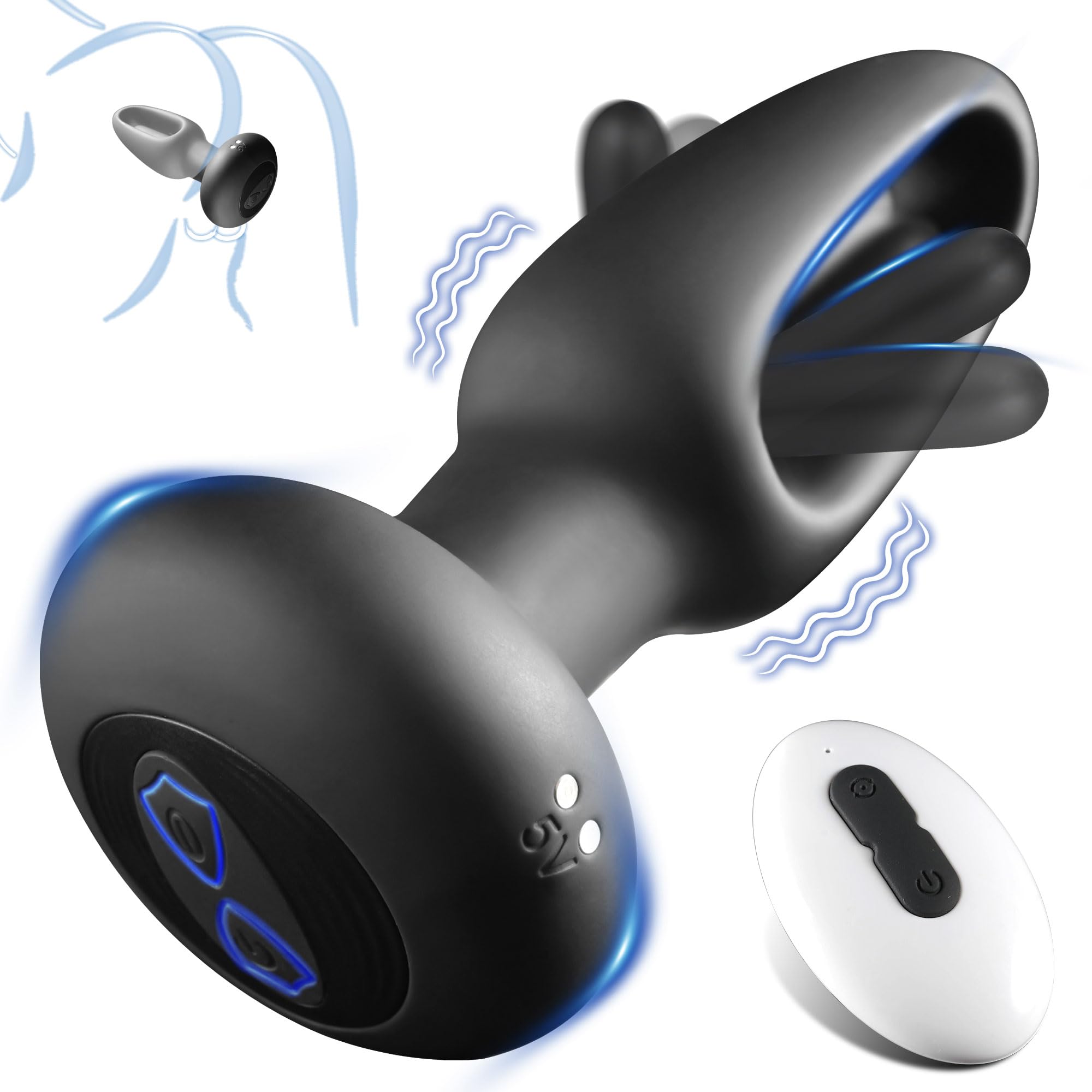 Anal Plug Flapping Anal Vibrator Prostate Massager, Vibrating Butt Plug with 10 Flapping ...