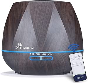 Amazon.com: Diffuserlove Ultrasonic Cool Mist Essential Oil Diffuser 550ml Dark Wood Grain ...
