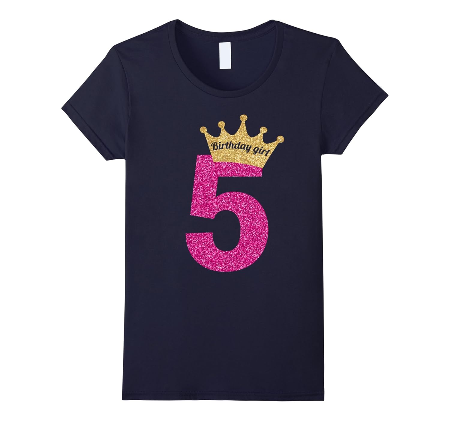 5th Birthday Girl Princess Crown Pink T-Shirt-Art – Artvinatee