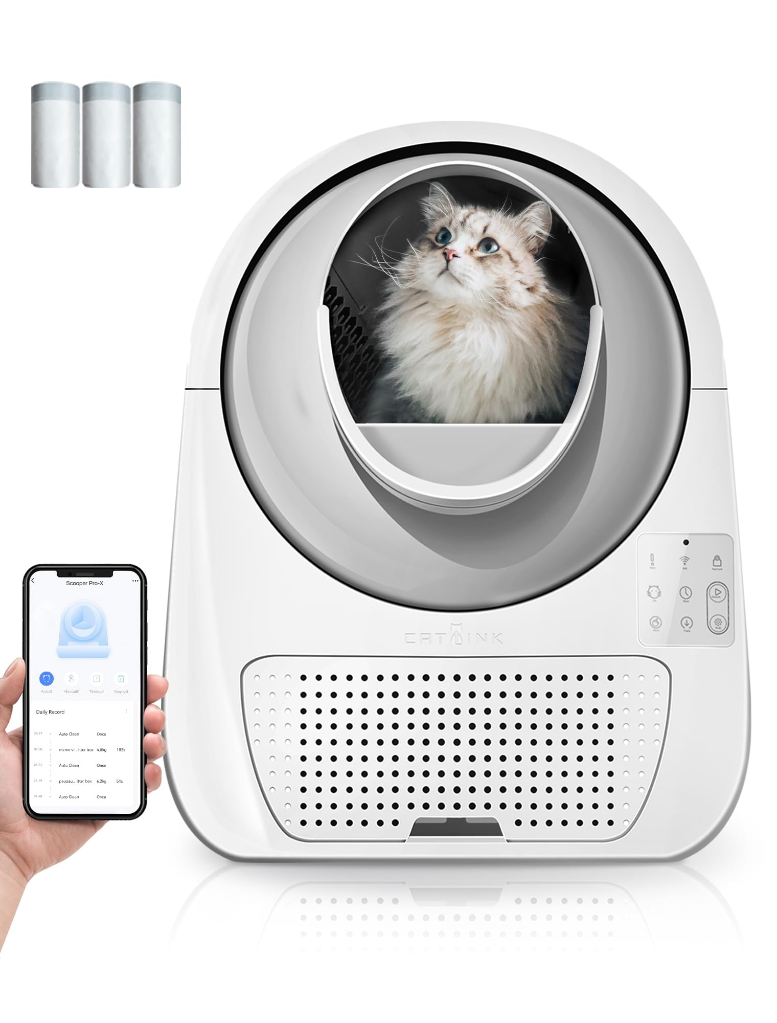 CATLINK Self Cleaning Automatic Litter Box for Cats 3.5~22lbs-APP ...