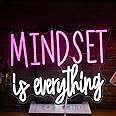 Amazon.com : BNEMCEZH Mindset is Everything Neon Sign Dimmable ...