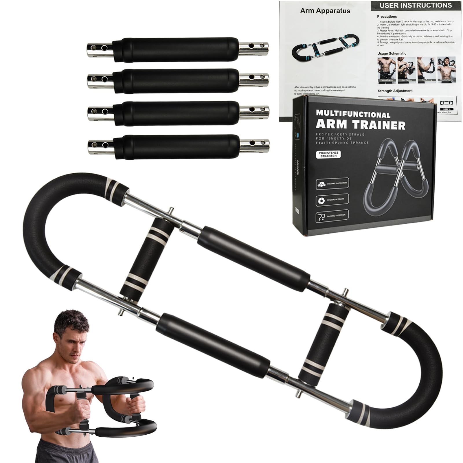 SUNBABA Twister Arm Trainer,30-120lbs Adjustable Arm Chest Exerciser ...