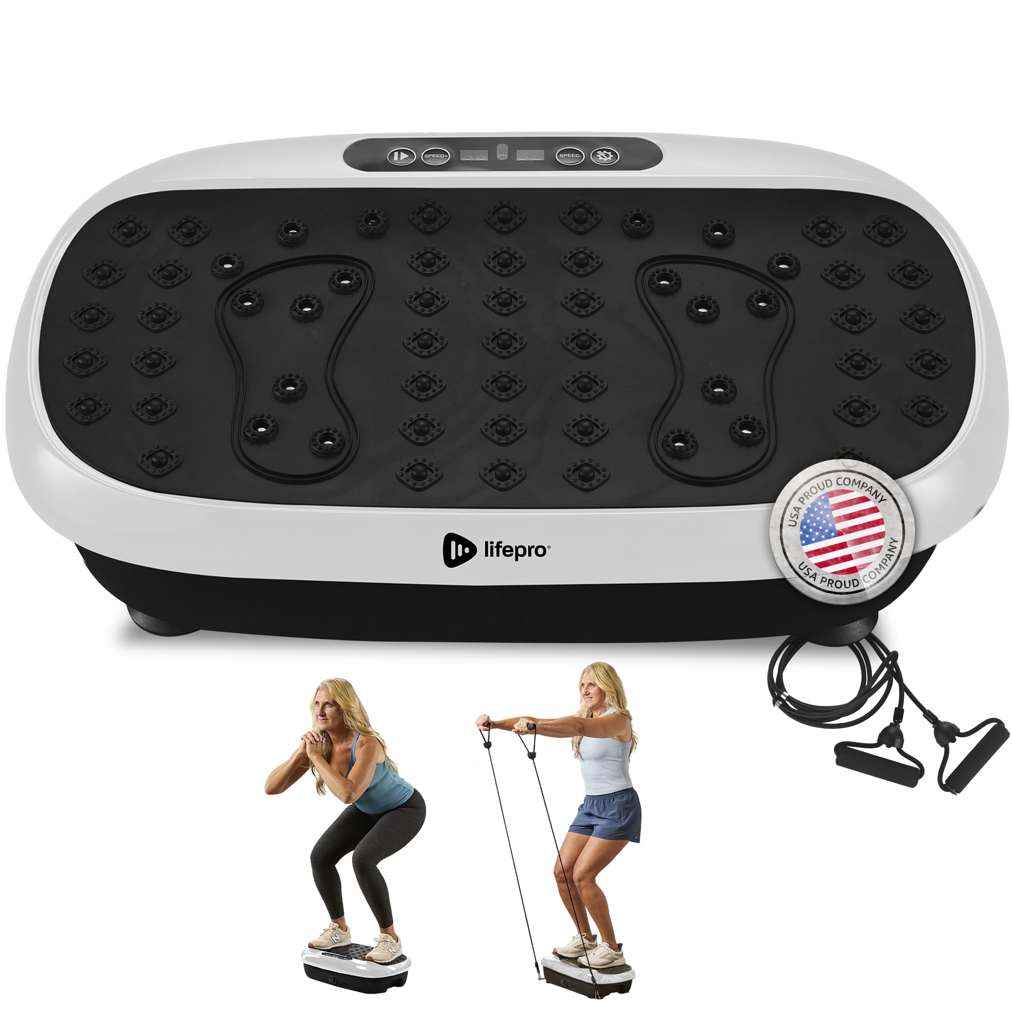 Lifepro Vibration Plate Exercise Machine with Magnetic Acupoints - Full Body Vibration Platform ...