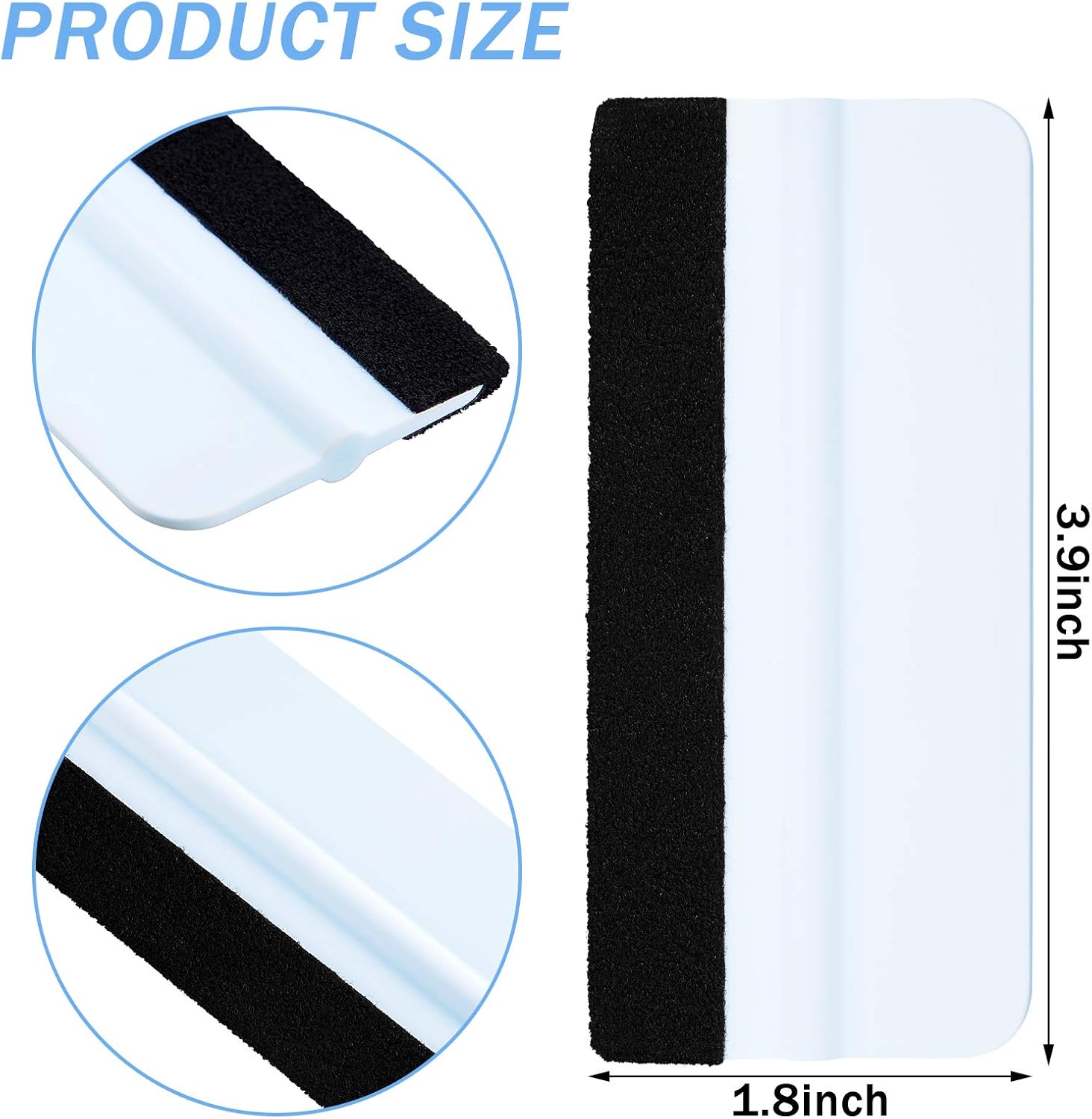 12 Pieces Mini Vinyl Wrap Plastic Squeegee Felt Edge Scratches White ...
