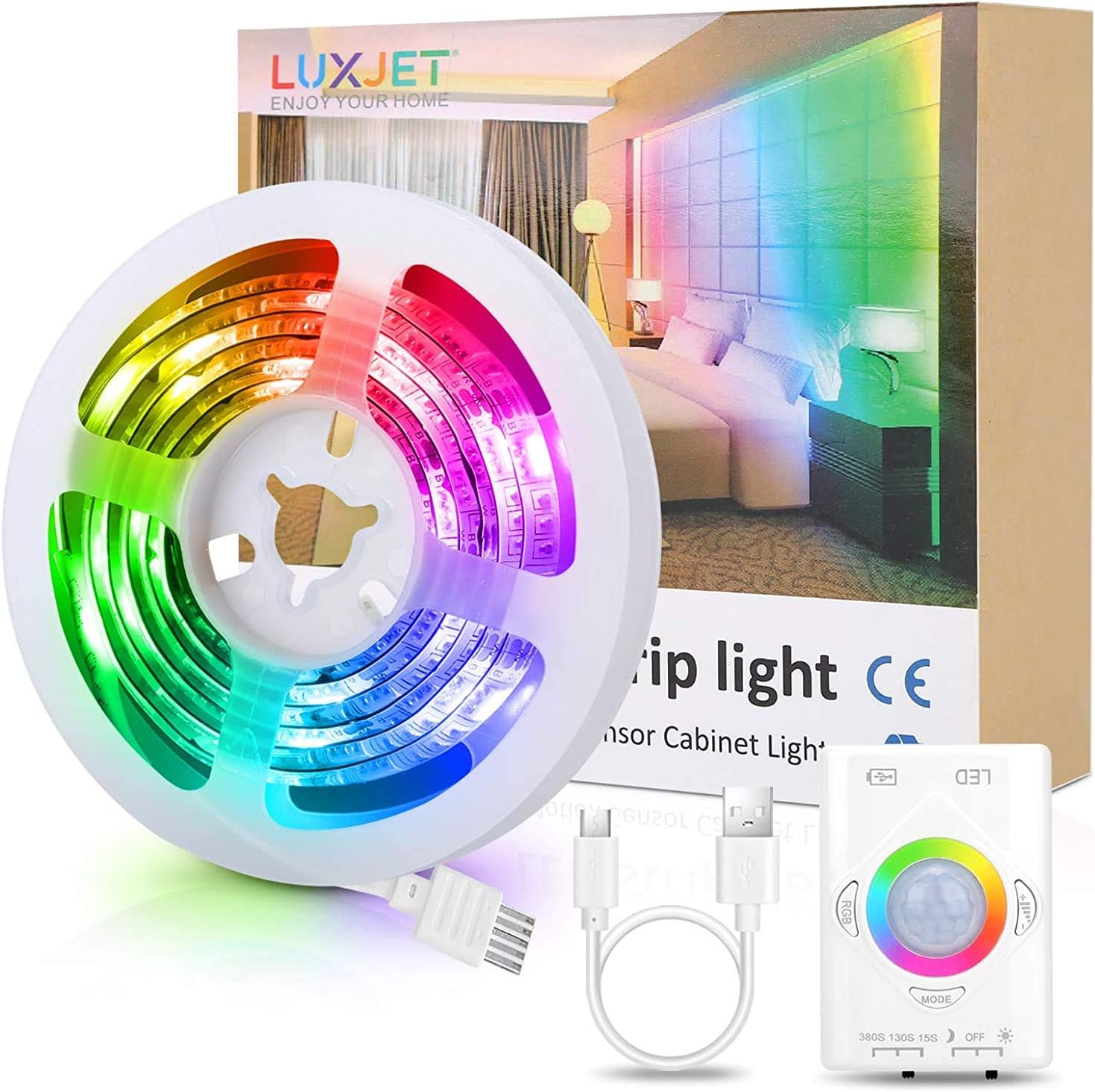 Amazon.com: 3.28ft RGB LED Strip Lights with Motion Sensor ...