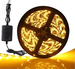 Amazon.com: EverBright Led Strip Lights Waterproof, Flexible Led Light Strips, Yellow Led Strip ...