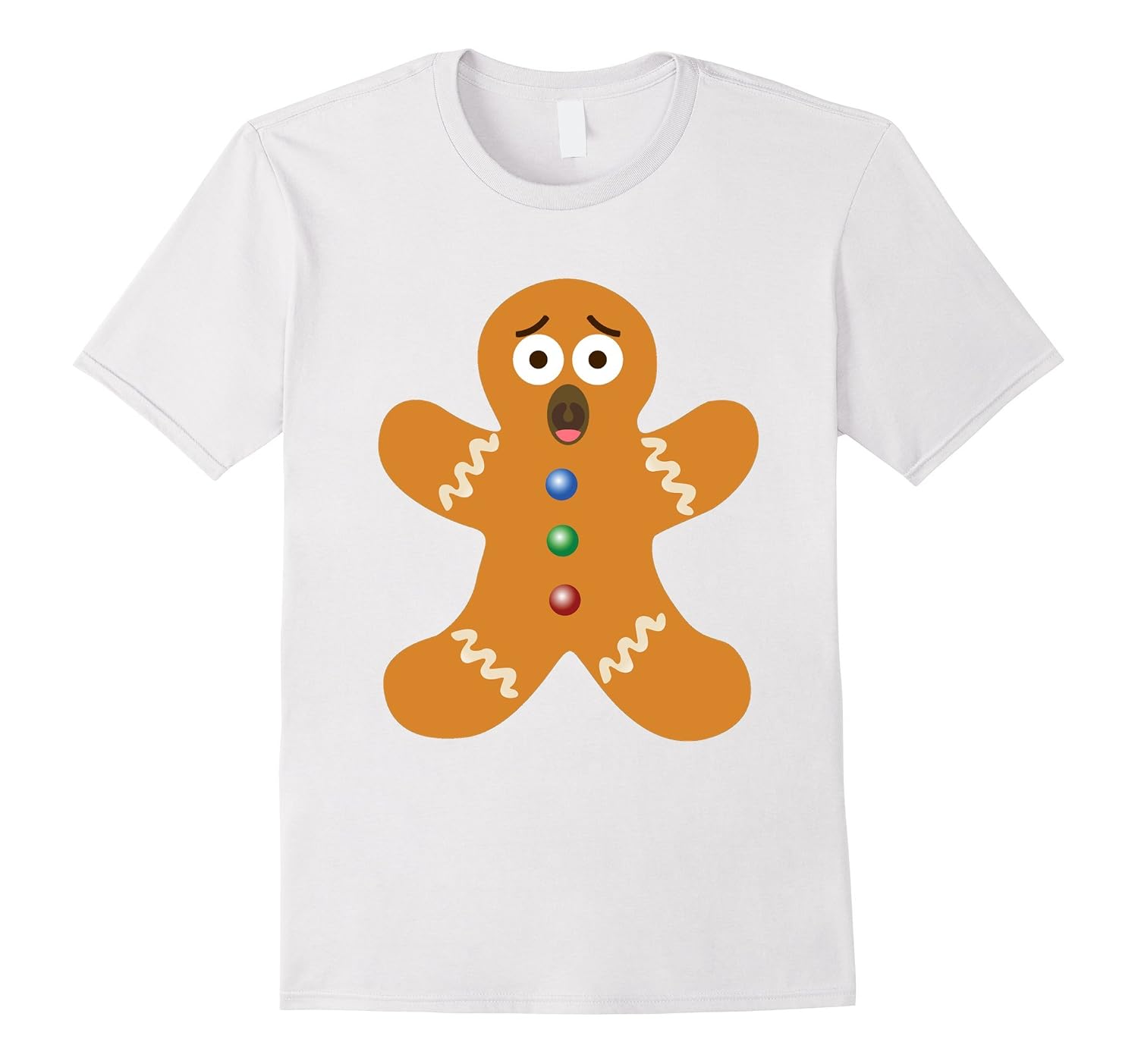 Gingerbread Man Emoji T-Shirt Shocked Face Shirt-CL – Colamaga