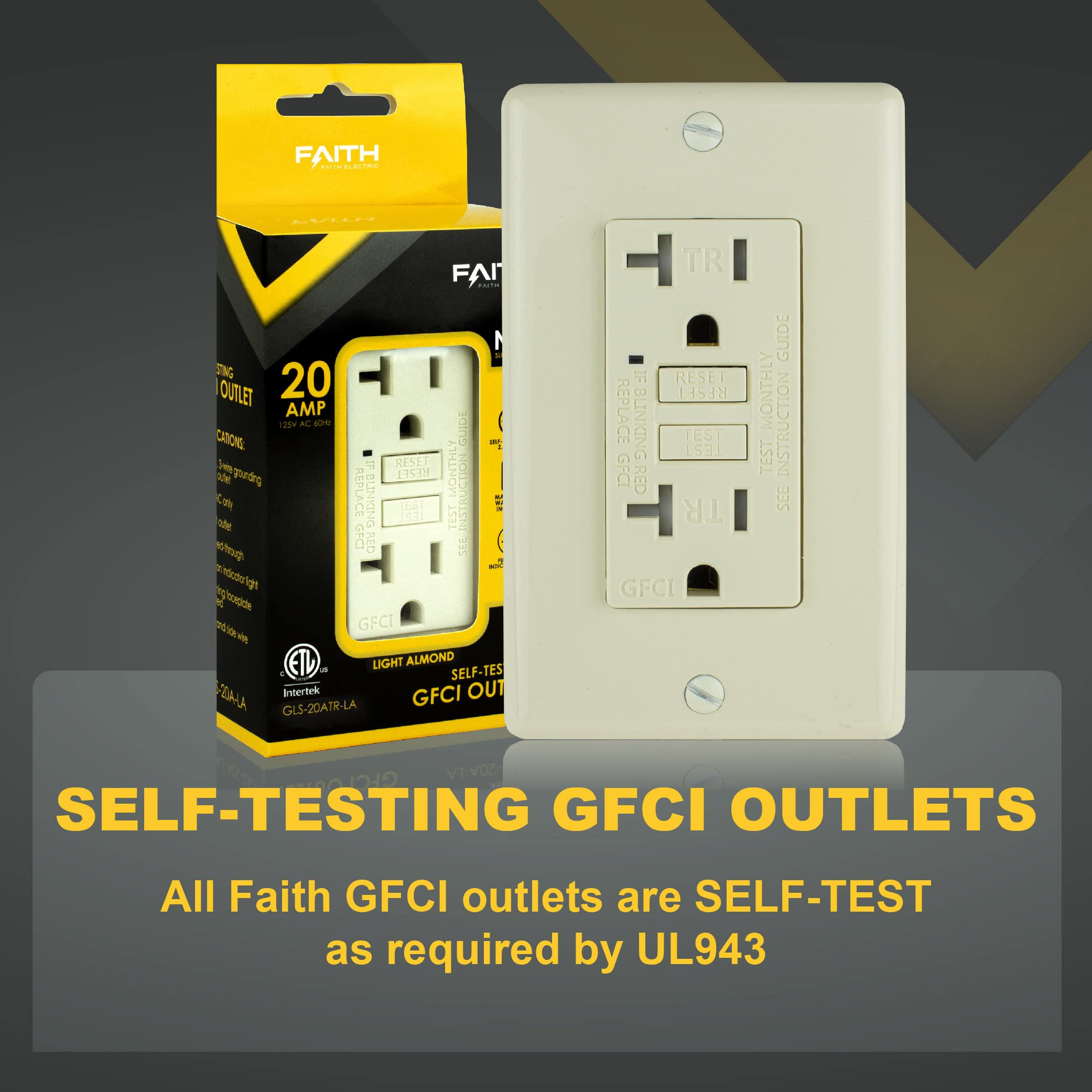 Mua Faith 20A GFCI Outlet, Tamper-Resistant GFI Duplex Receptacles with ...