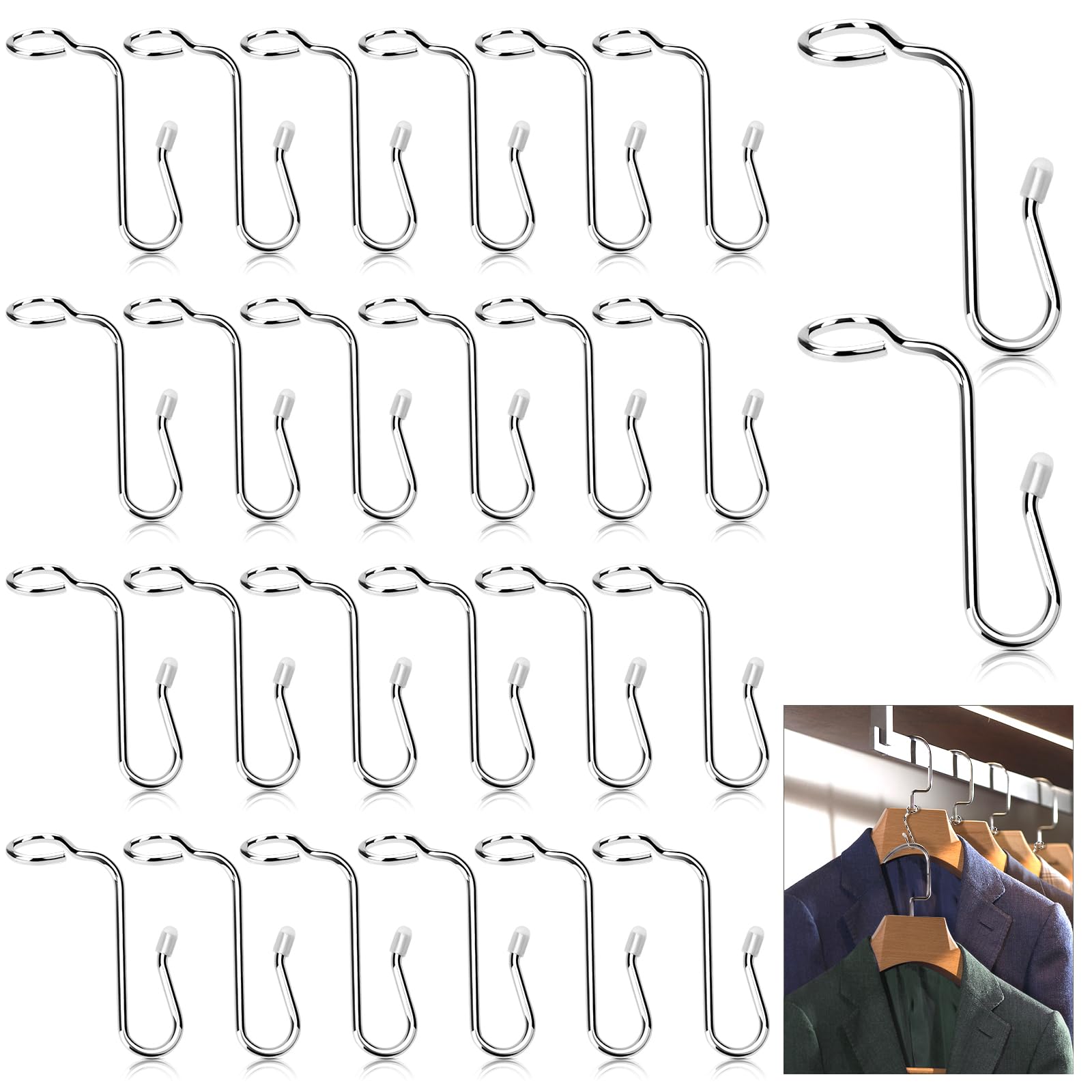 50 Pieces Hanger Connector Hooks Metal Hanger Extender Hooks Stable ...