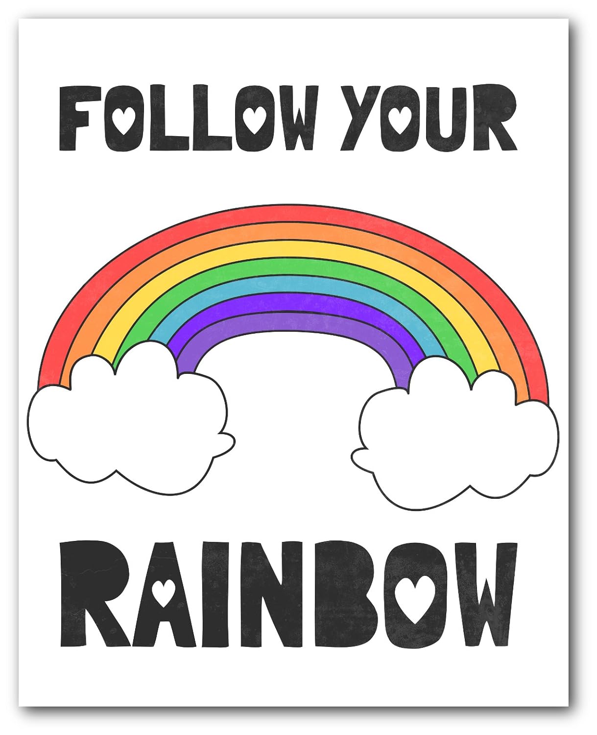 Follow Your Rainbow Print, Nursery Nordic Rainbow Art, 8 x 10 Inches ...