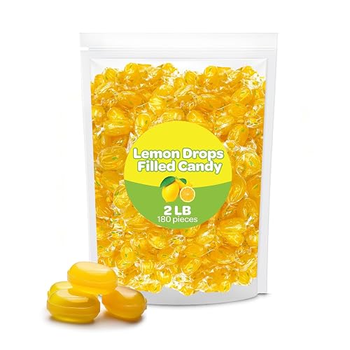 Lemon Drops Filled Hard Candy, Bulk Pack 2 Pounds (About 180 Count) in ...
