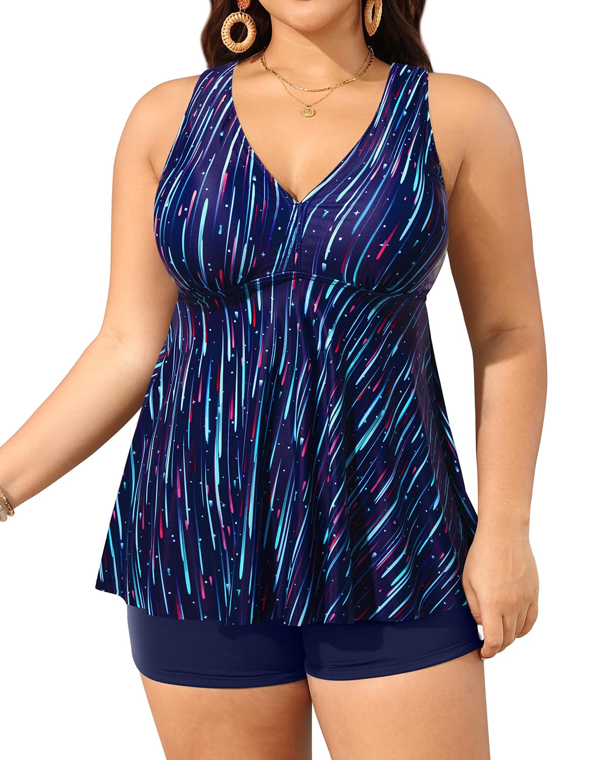 Aqua Eve Plus Size Swimsuits with Shorts Two Piece Tankini for Women ...
