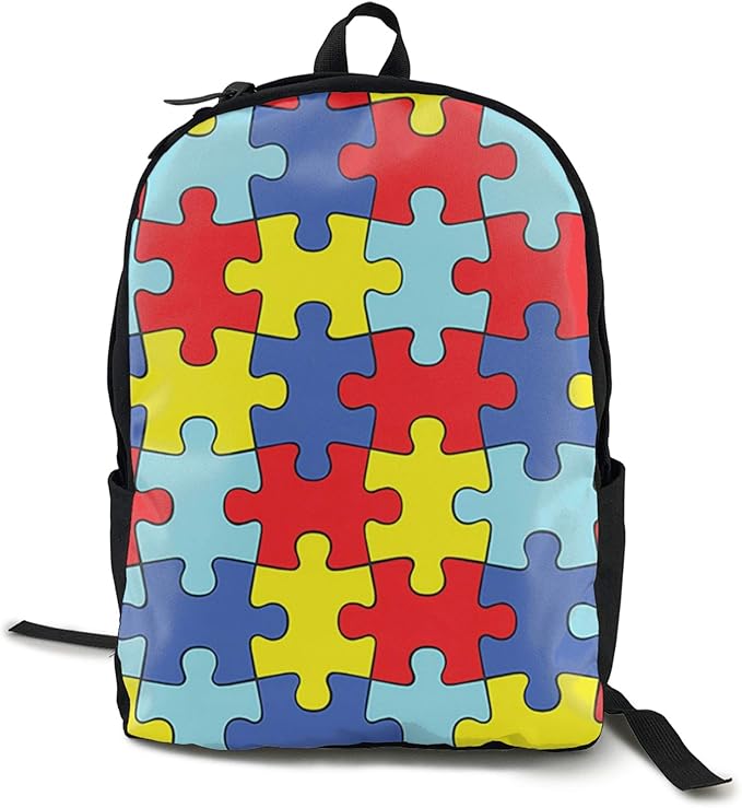 Colorful Jigsaw Puzzle Backpack Shoulders Bag Travelling Knapsack ...