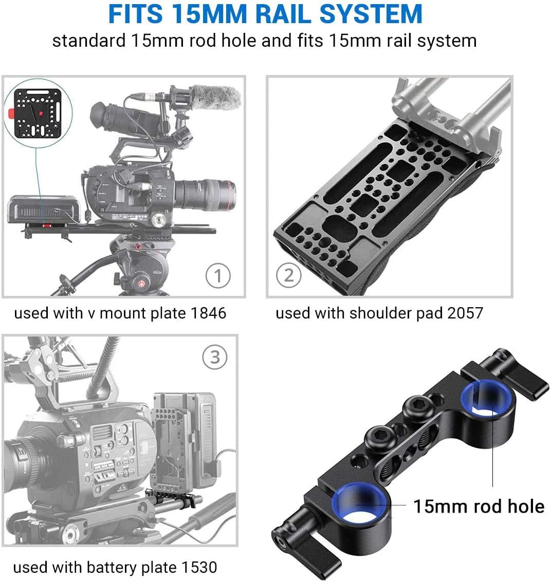 SMALLRIG 15mm Dual Rod Clamp for 15mm Rail Support System – 942 – BigaMart