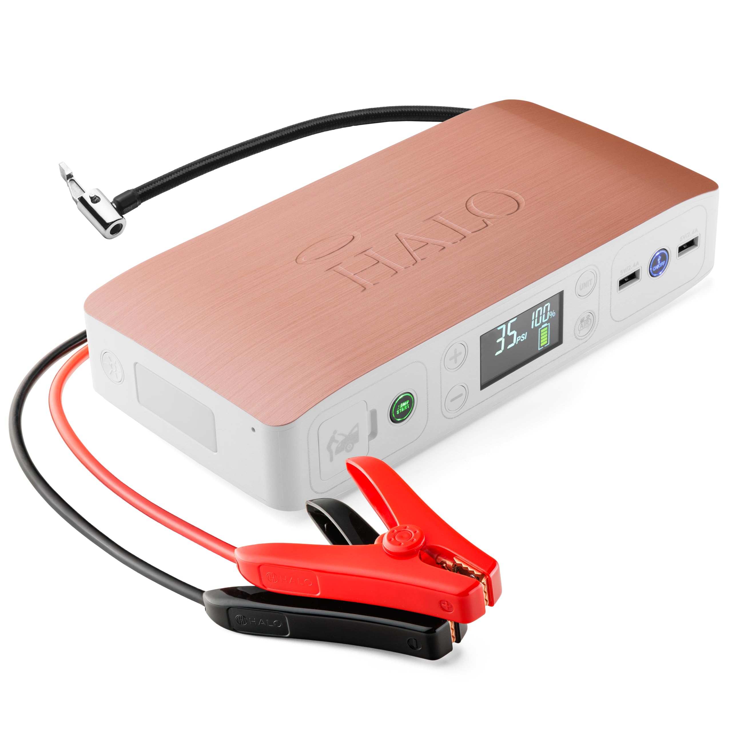 HALO Bolt Air 58830 Portable Car Battery Jump Starter | 100 PSI Air ...
