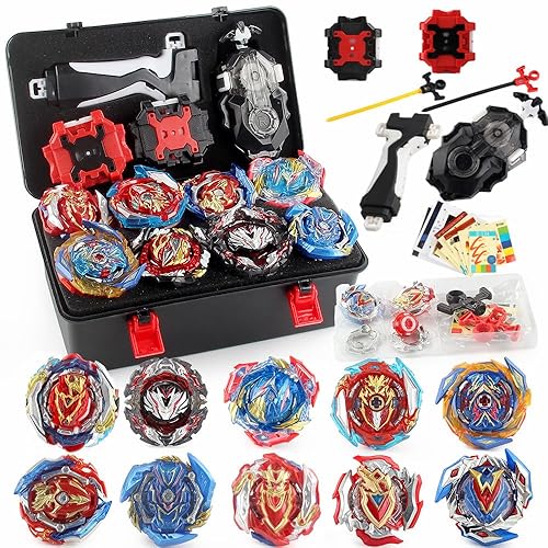 10 Piece bey Battling Gyros Tops, 3 Two-Way Launchers, Zest Achilles ...