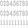 Amazon.com: 28 PCS Number Birthday Candles Silver Number Candles Cake ...