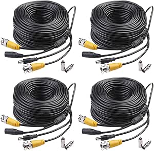 Amazon.com : Masione 4 Pack 150ft Video Power Security Camera Extension ...