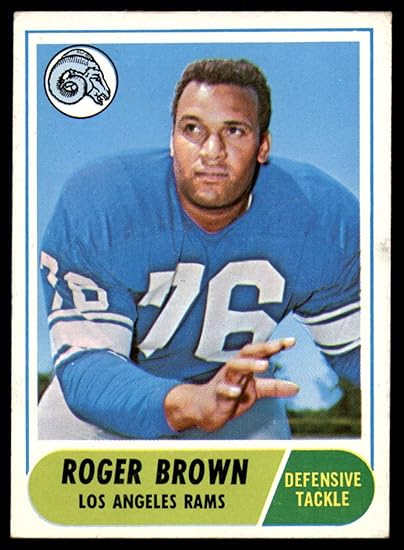 Amazon.com: Football NFL 1968 Topps #158 Roger Brown Excellent LA Rams ...