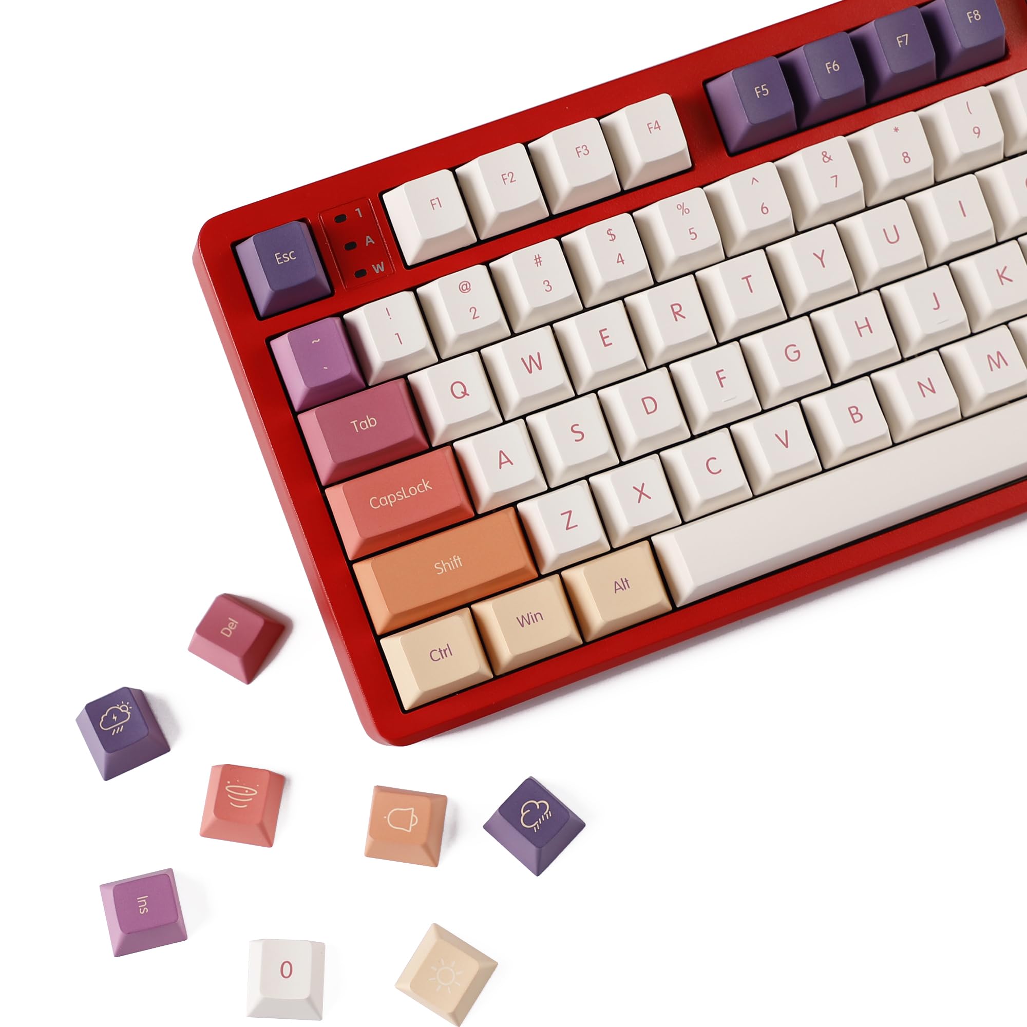Ymdk 143 Cloud Keycaps Dye-Sub Thick PBT Cherry Profile Key caps for ...