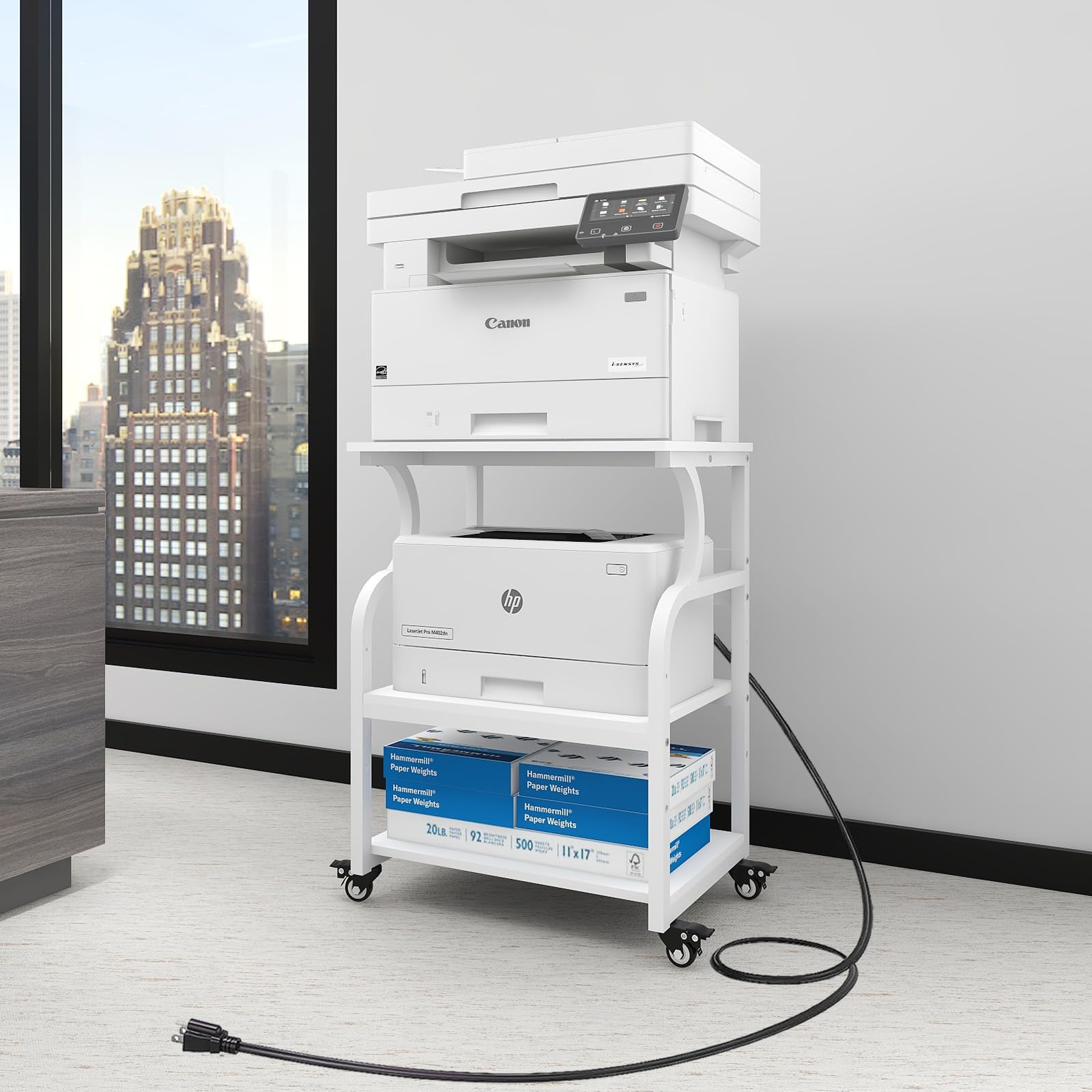 Natwind Large Printer Stand,24''x20''x29''Printer Table with Adjustable ...