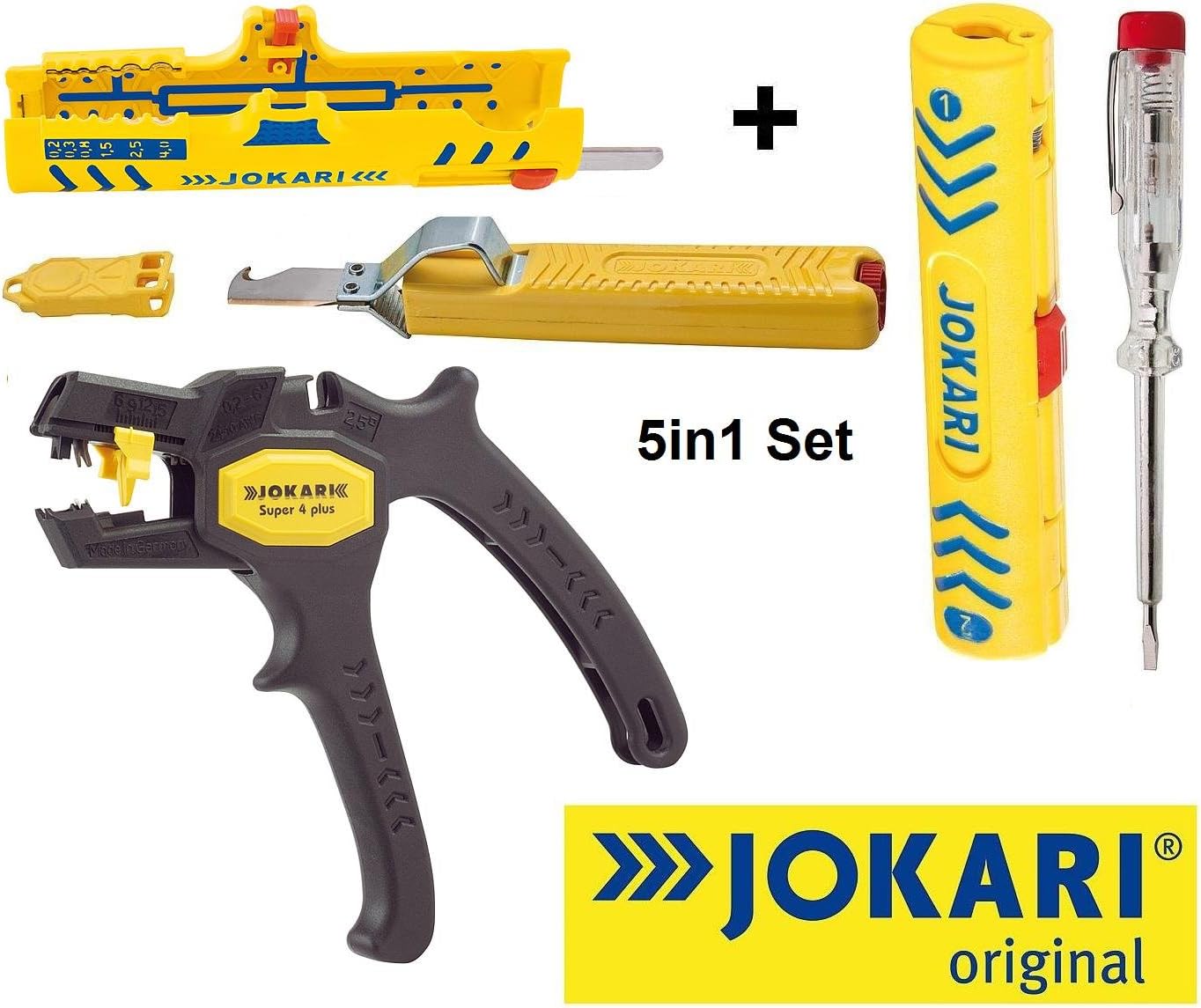 Jokari 5-in - 1 Stripping Electrical Installation Set 1 x Super wire stripper 4 Plus 1 x cable ...
