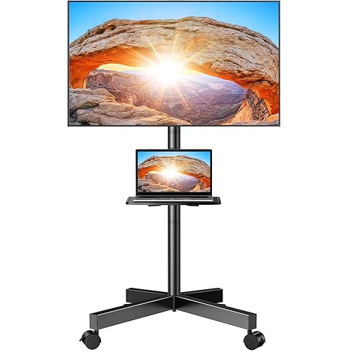 Perlegear Rolling TV Stand for 23-60 Inch LED Flat Screen/Curved TVs up ...